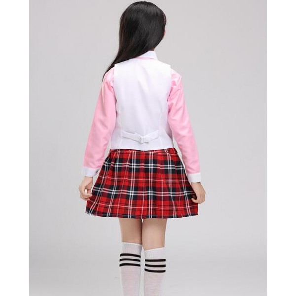 Girls School Uniforms : Blue turquoise hot pink fuchsia white girls ...