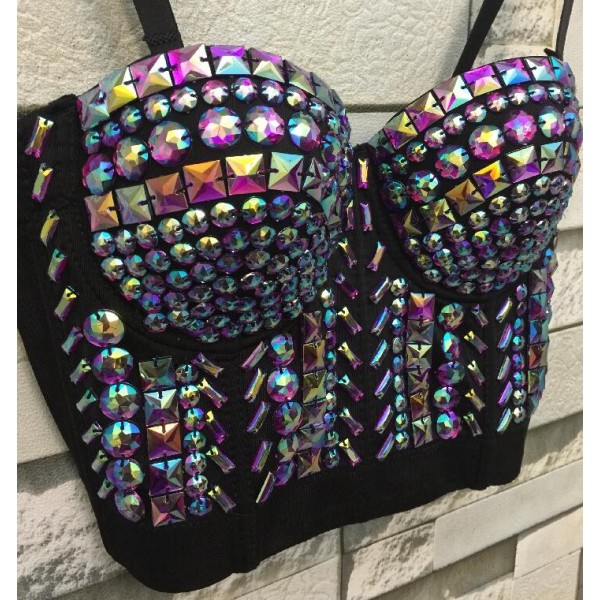 Pearls Diamond Push Up Night Club Bralette Women's Ladies jazz singers ...