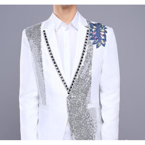 Men New style fashion black red male singer DJ slim gentleman party dj ...