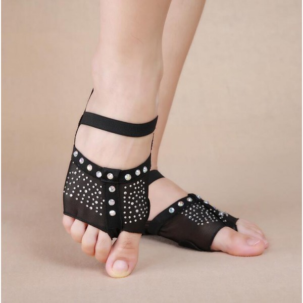 Belly Dance Shoes : Beige black diamond Heel Protector Professional ...