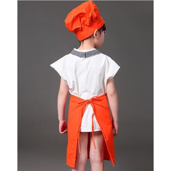 Green orange kids chef costume for children chef school performance ...
