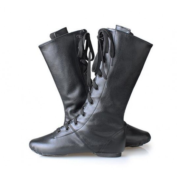 High PU Jazz Dance Boot Stage Dance Boots with cow leather sole Girls ...