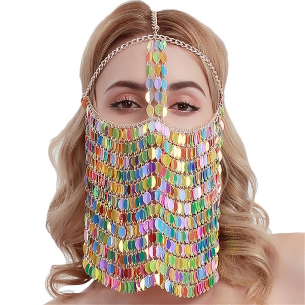 3PCS Bling face masks belly dance Masquerade mask party alloy jewelry ...