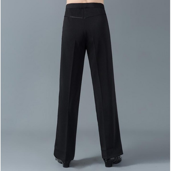Latin Dance Pants : Men's black colored side ribbon straight ballroom ...