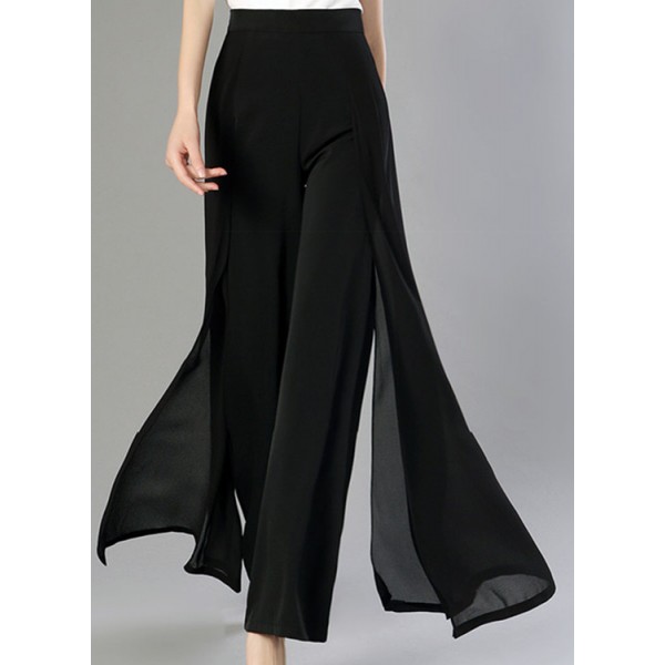 Women's chiffon wide leg latin dance ballroom dance swing pants stage ...