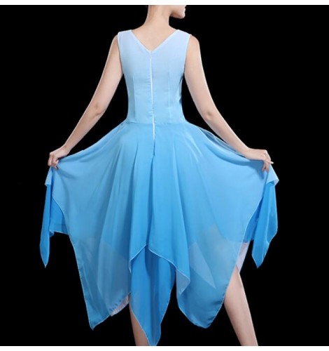 Modern dance dresses for women Blue gradient color ancient traditional ...