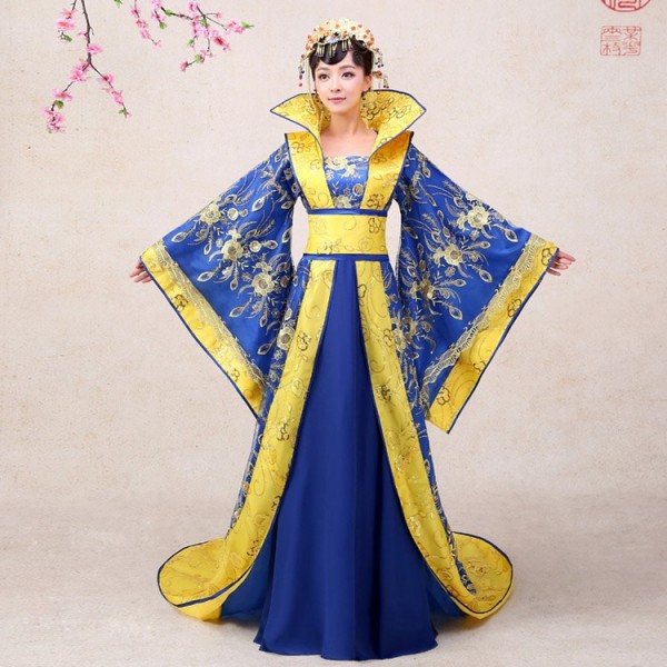Chinese traditional empress Costume queen long tail princess dresses ...