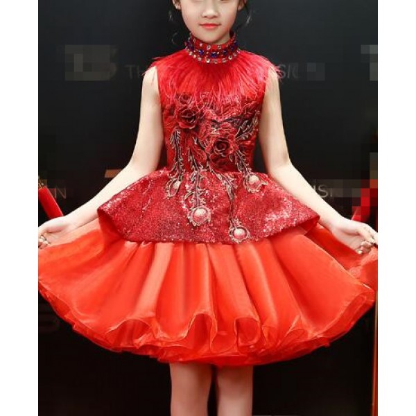 Modern dance singer host chorus solo dresses for girls children kids ...