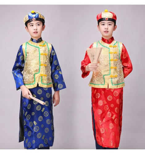 Boys Folk Dance Costumes : Boy chinese folk dance costumes kids qing ...