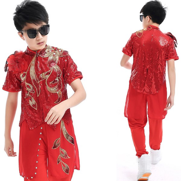 Boy jazz dance costumes host singers magician for children red ...