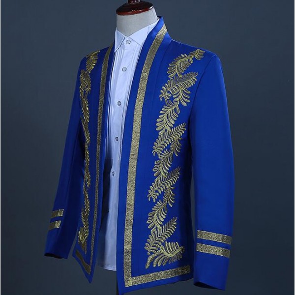 Men's jazz dance blazers male red royal blue colored chorus jackets ...
