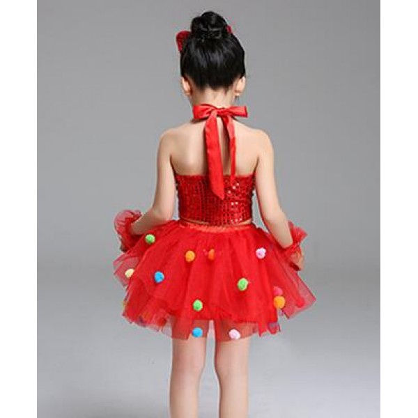 Modern dance spring jazz dance dresses for girls boys kids school ...