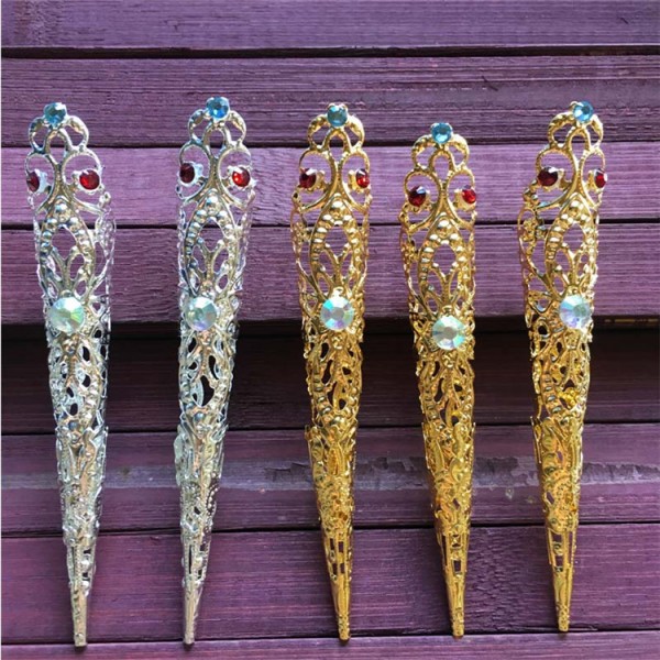 Women's chinese ancient traditional qing drama empress cosplay metal ...