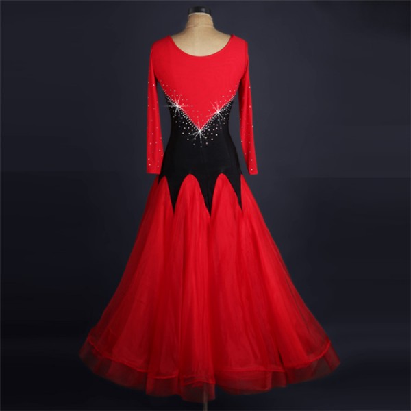 Women's black with red ballroom dancing dresses Robe de danse féminine ...