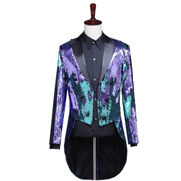 Men's jazz singers sequin coats modern dance magician host night club ...