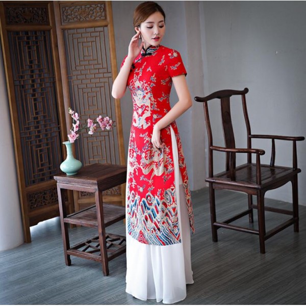 Chinese dresses women's traditional chinese qipao dresses host model ...