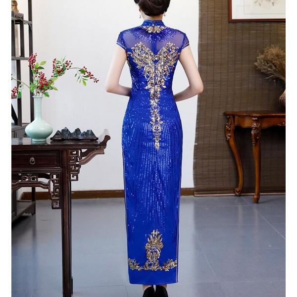 Chinese dresses chinese traditional retro qipao dresses host singers ...