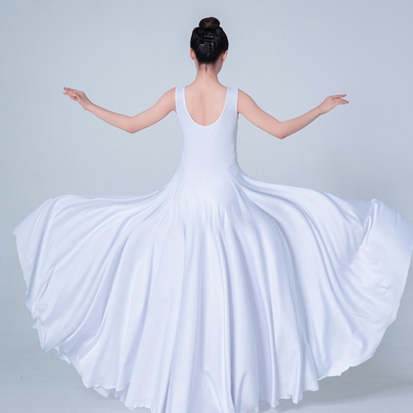 Women's white black modern dance dresses long ballet dress classical ...