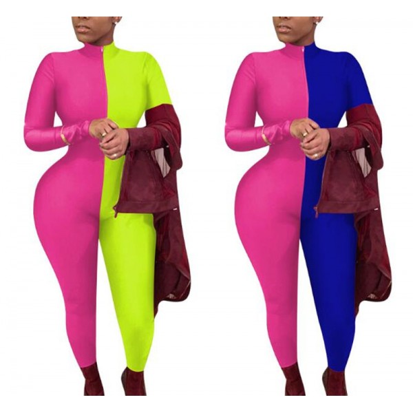 Women's jazz dance patchwork bodysuits night club singers jumpsuit show ...