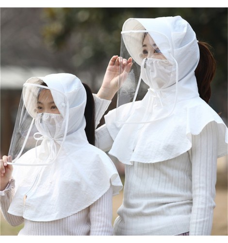 Anti-spray saliva virus face shield hat with full face cover hood mask ...