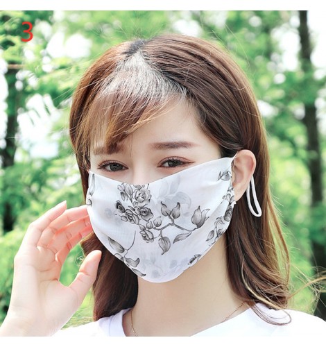 Floral reusable face mask for women dust proof breathable sunscreen ...