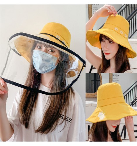 Anti-spray saliva direct splash fisherman's cap with clear face shield ...