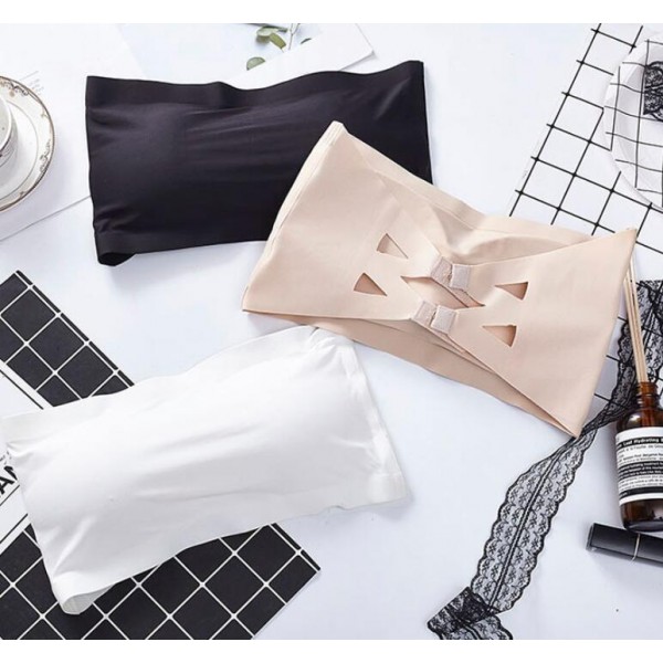 Women's wireless strapless bra for performance safety wrap chest bra ...