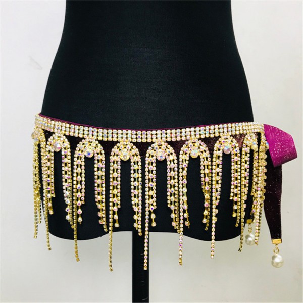 Women's rhinestones bling waistband stage performance oriental belly ...