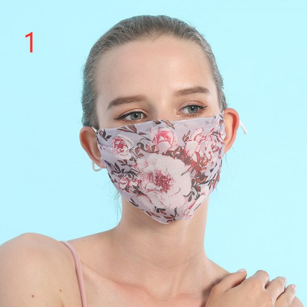 mulberry silk reusable floral face masks for women breathable summer ...