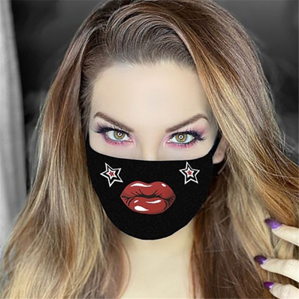 3PCS reusable face masks for unisex funny lips printed expression face ...