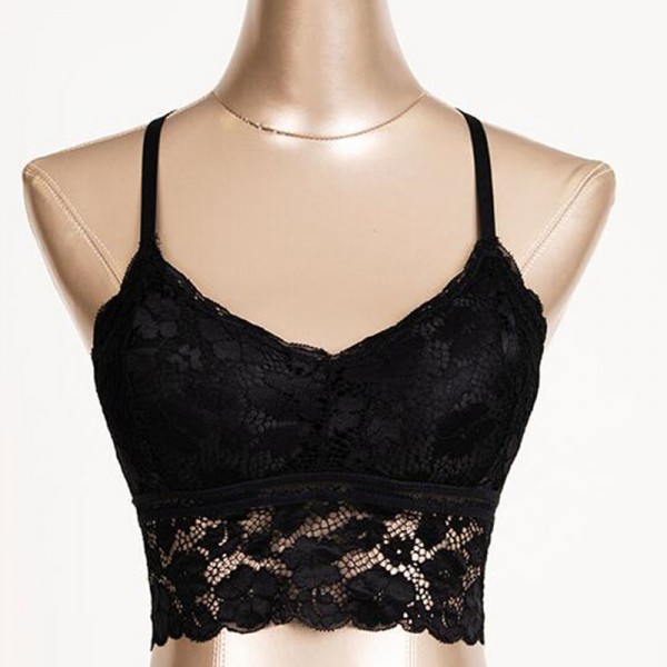 Women's black lace latin ballroom dance bra tops stage peformance ...