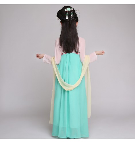 Children's hanfu chinese folk dance costume fairy dress for girls ...