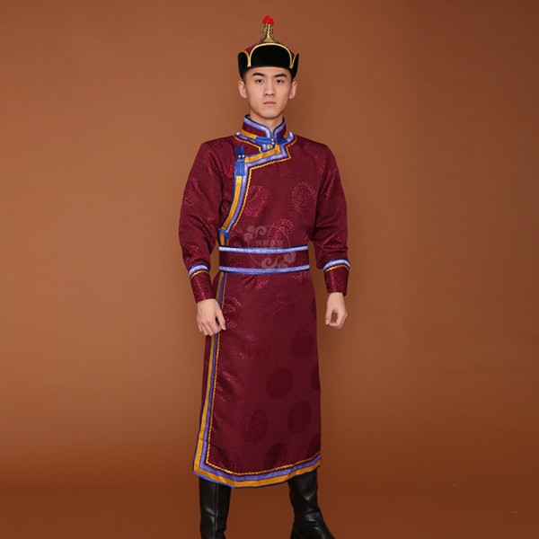 Men's Mongolian robe long Mongolian dance performance costume Mongolian ...