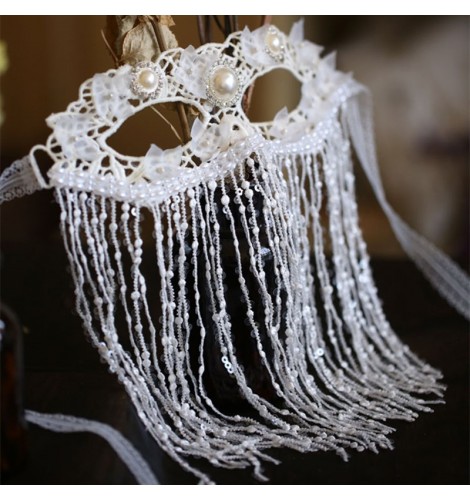 Halloween masquerade party cosplay tassels mask for women girls stage ...