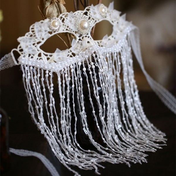 Halloween masquerade party cosplay tassels mask for women girls stage ...