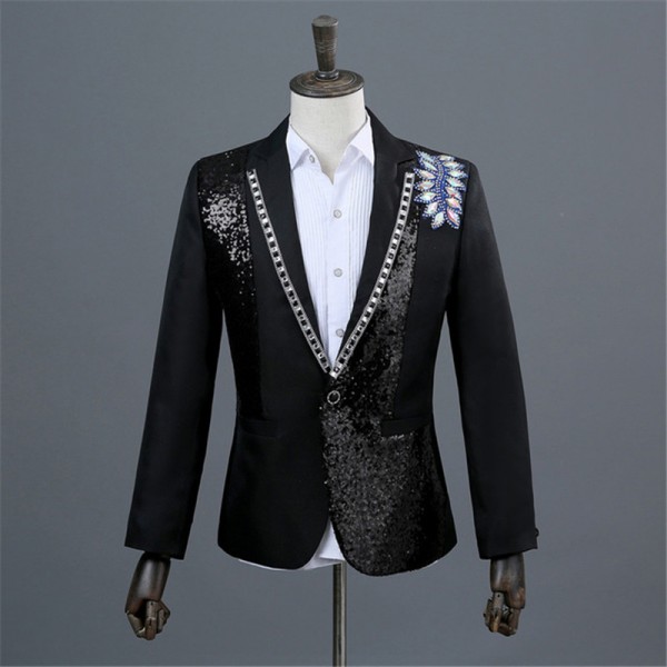 men's Host dress suit singers blazers trendy men's stage performance ...