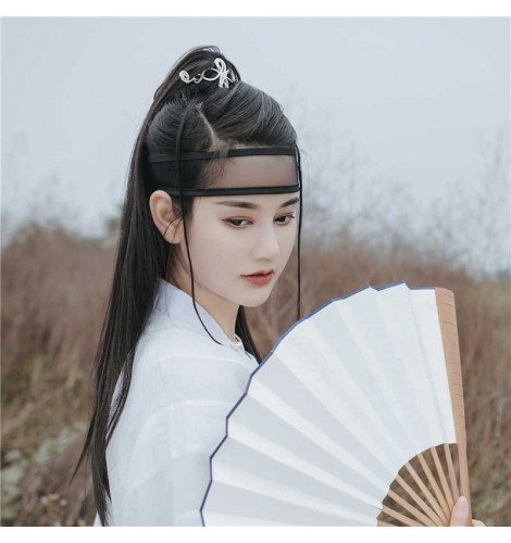 ancient Chinese swordsman warrior High Ponytail Wig for Men Hanfu Film ...