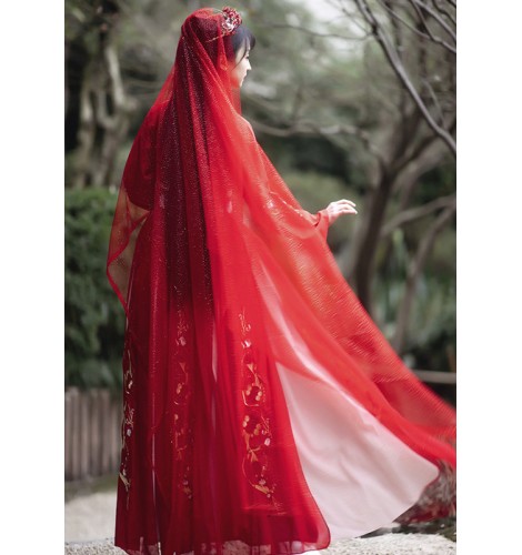Red color Hanfu for women female Chinese Tang Han Ming Song fairy ...