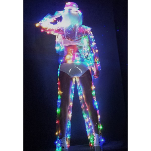 Women young girls jazz dance led light costumes Nightclub DS ...