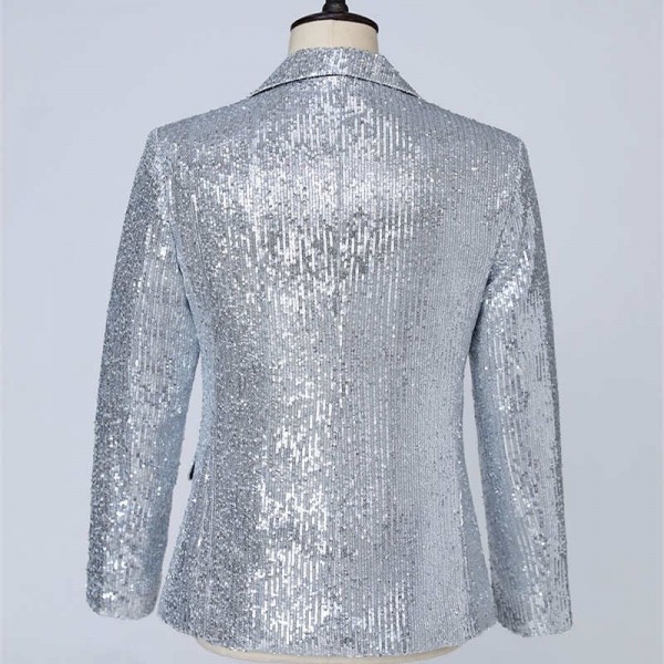 Men youth silver sequined singers gogo dancers jazz dance blazers host ...