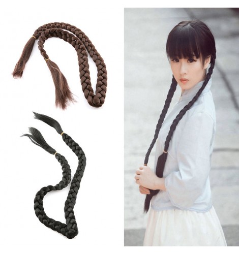 Women girls Ancient folk costume Chinese Hanfu fairy dress cosplay wig ...