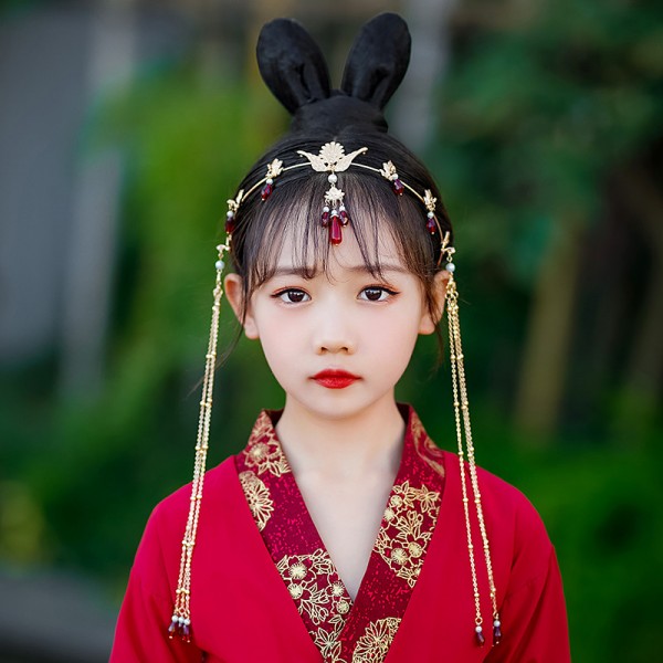 Girls kids fairy Hanfu Chinese princess queen cosplay headdress with ...