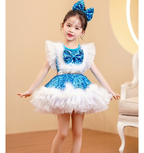 Girls Children gold pink gold sequin jazz dance dress chorus choir ...