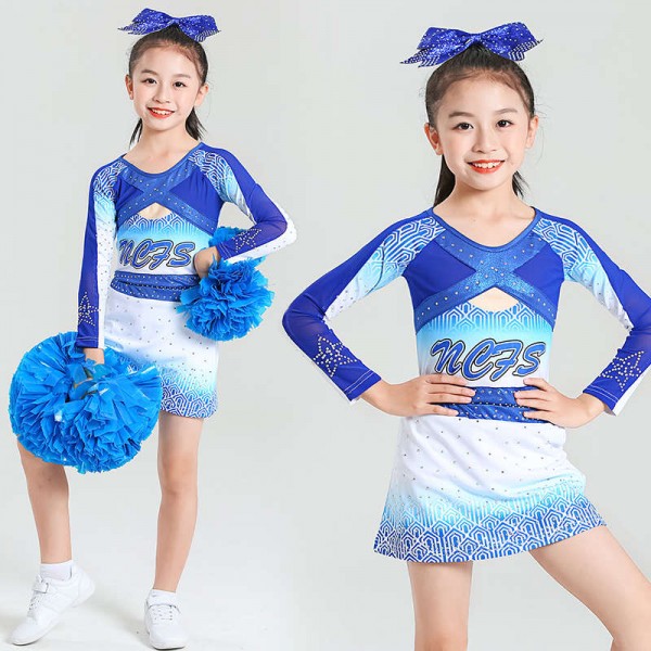 Blue gradient Cheerleaders Performance school uniforms for girls ...