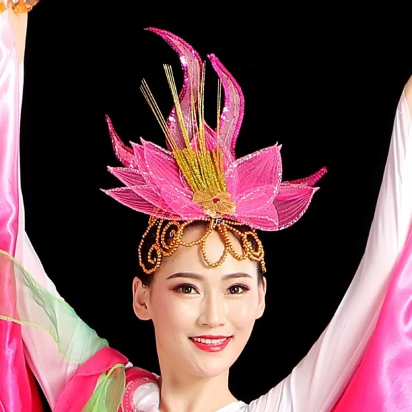 Women girls spanish flamenco dance headdress petals stage performance ...