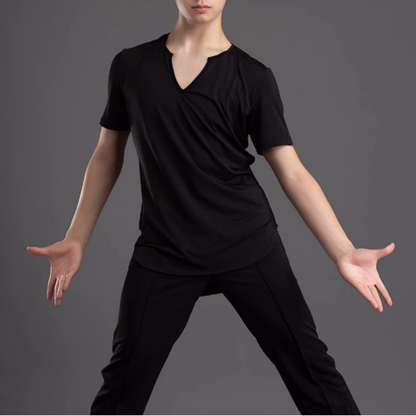 Latin Ballroom Dance Shirts For Men Youth Waltz Tango Flamenco training ...