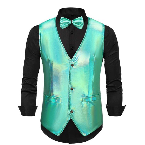 Colorful Jazz Dance vests for men youth Bar ds dj singers Stage green ...