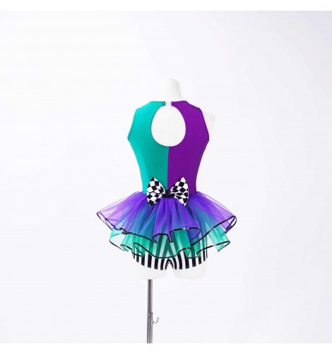 Children toddlers blue purple striped jazz dance clown cosplay costumes ...