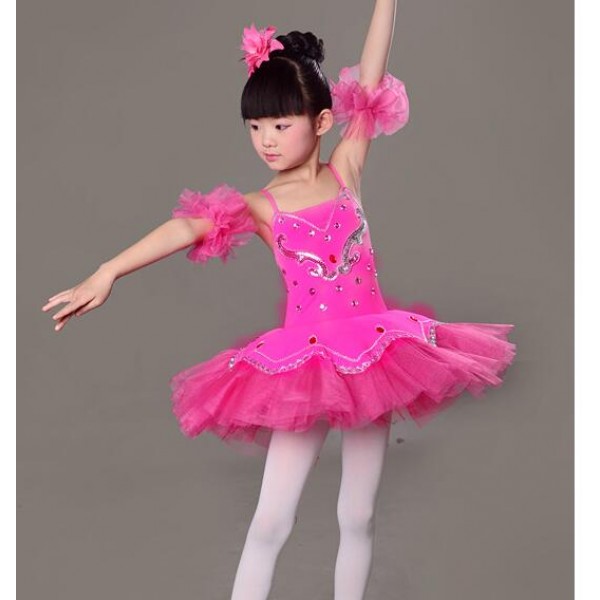 Children Ballet Dance Wear : Black red yellow fuchsia hot pink white ...