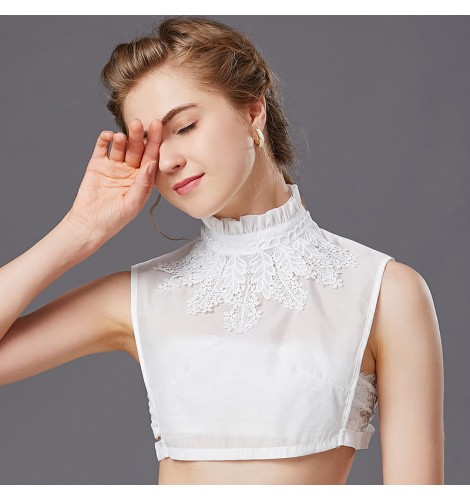 Black white fake collar detachable collar for women dickey collar lace ...
